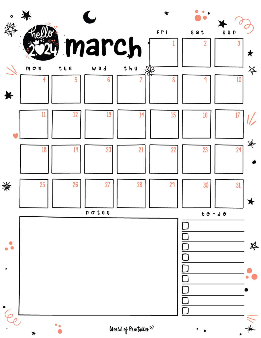Free Printable March 2024 Planners - World of Printables