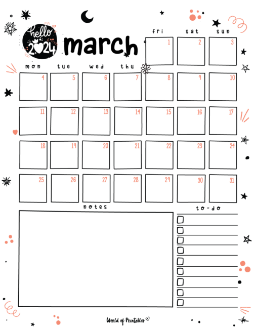 Free Printable March 2024 Planners - World of Printables