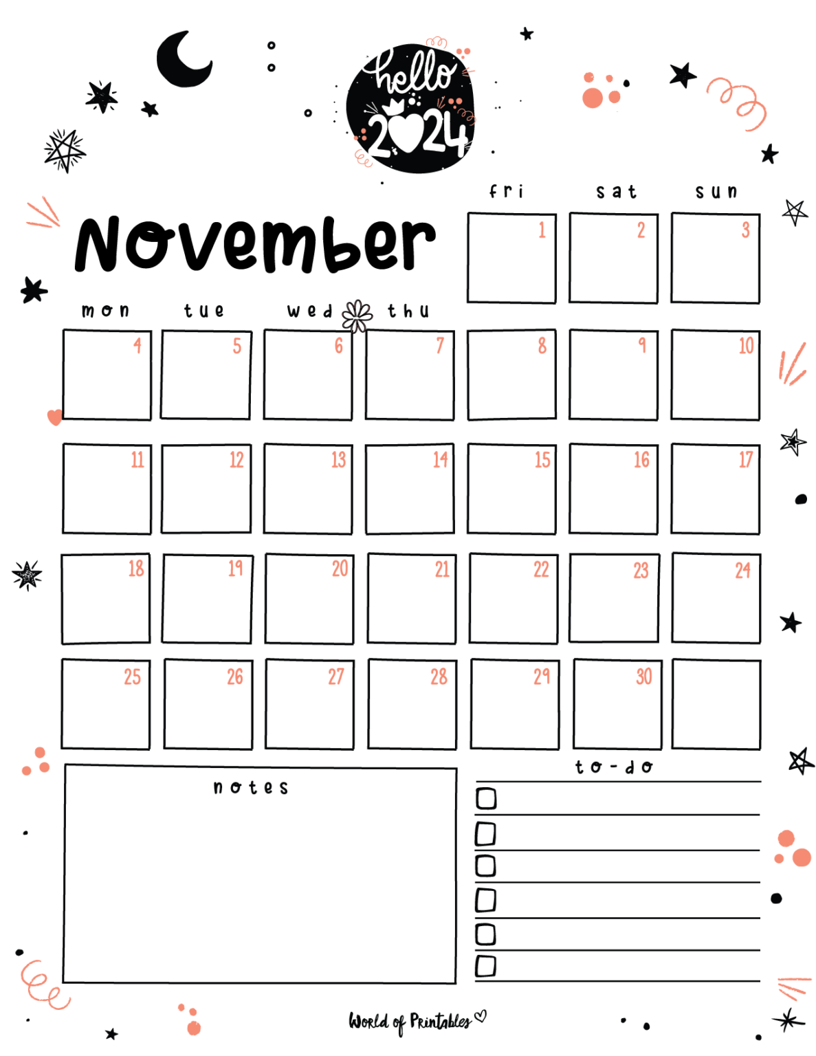 Free Printable November 2024 Planners - World of Printables