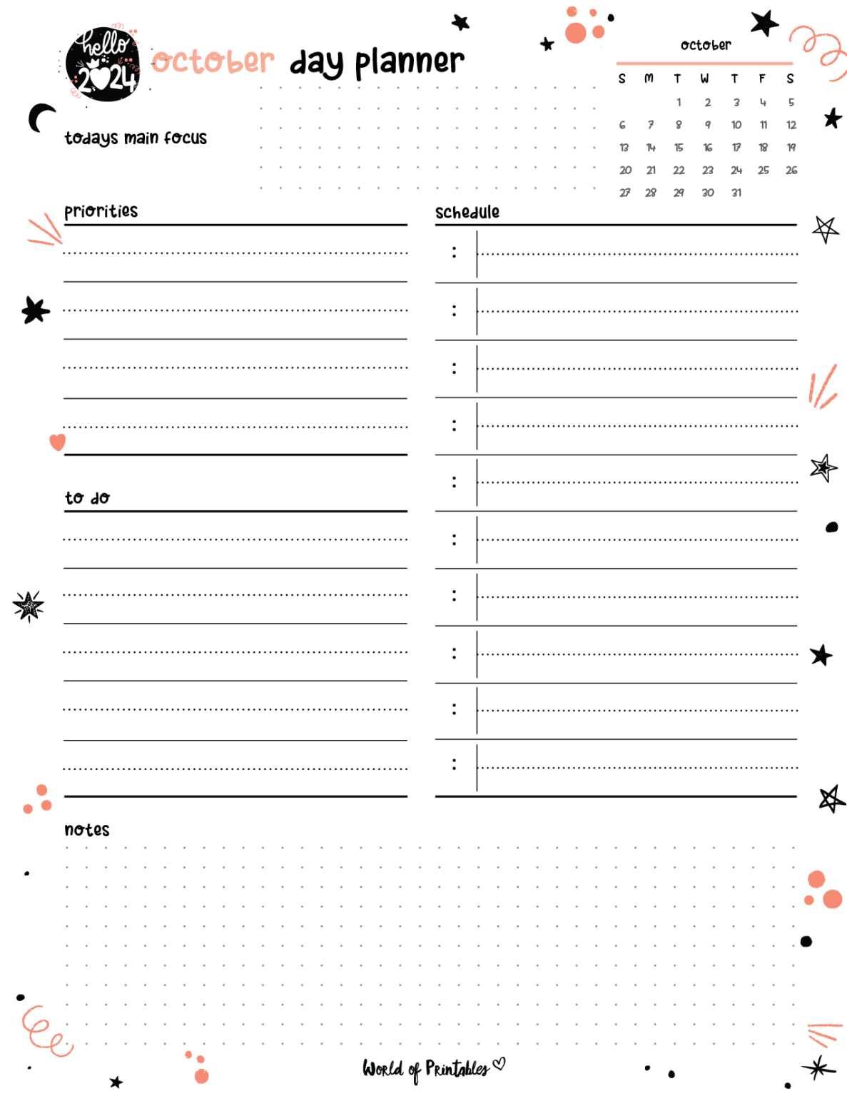 Free Printable October 2024 Planners - World of Printables