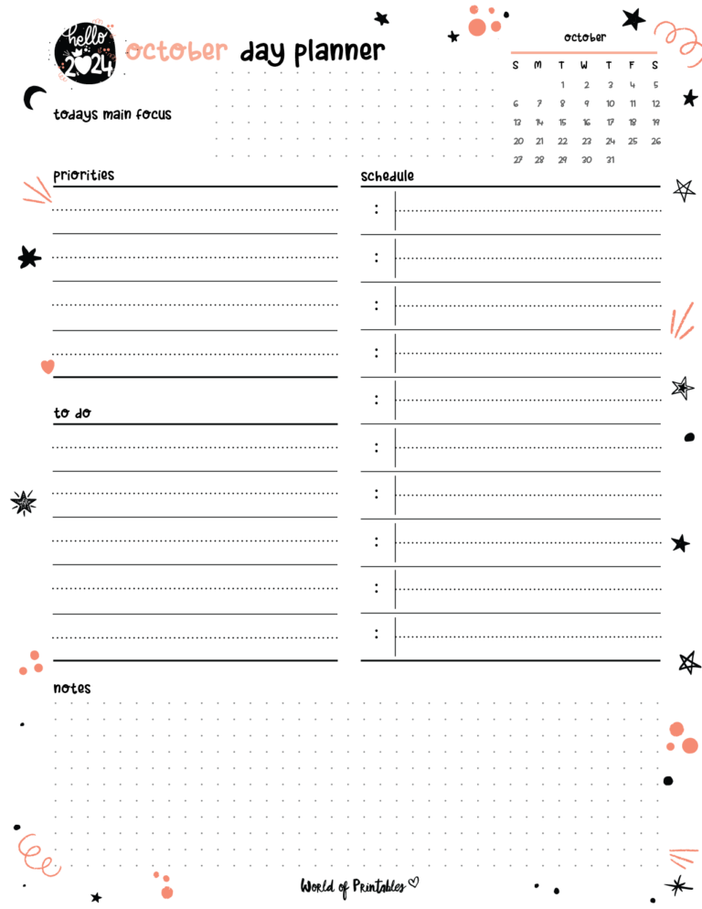 Free Printable October 2024 Planners - World of Printables