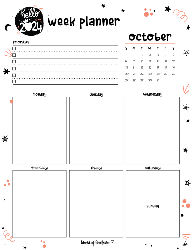 Free Printable October 2024 Planners - World of Printables