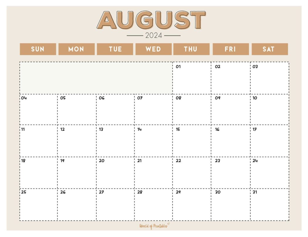 125 Best August 2024 Calendars - World of Printables