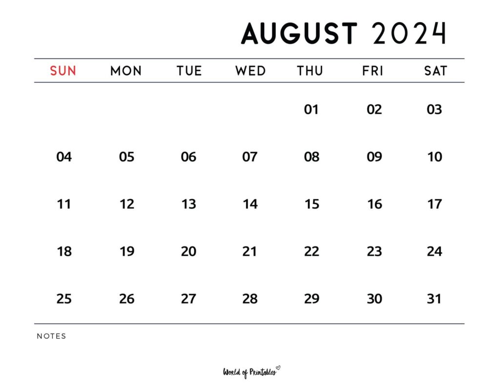 125 Best August 2024 Calendars - World of Printables