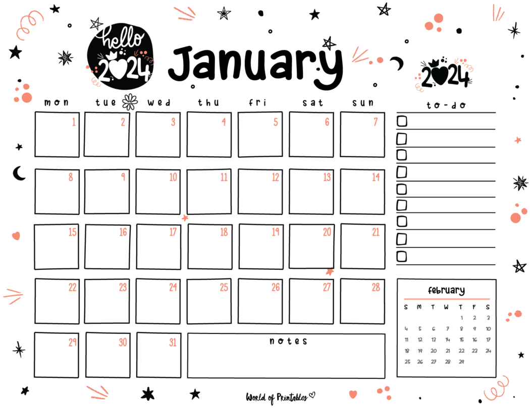 Free Printable January 2024 Planners - World of Printables