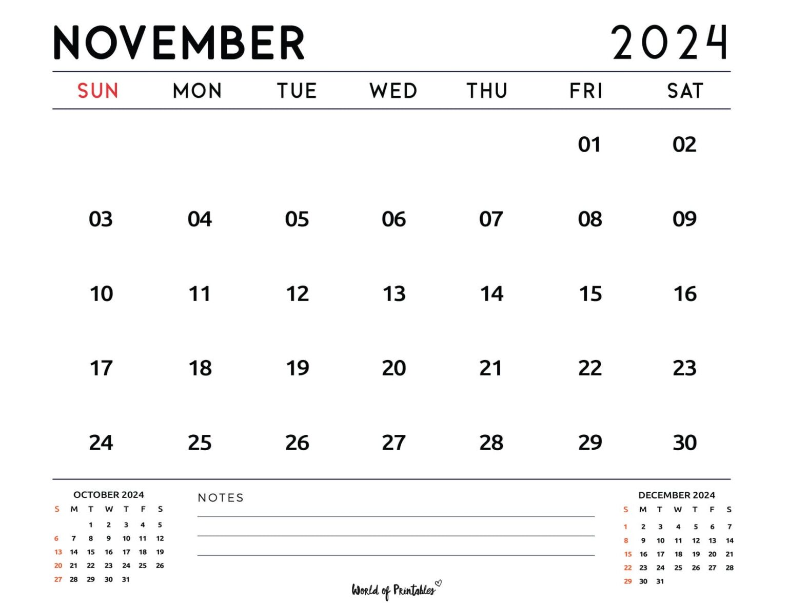 November 2024 Calendars | 100+ Styles - World of Printables