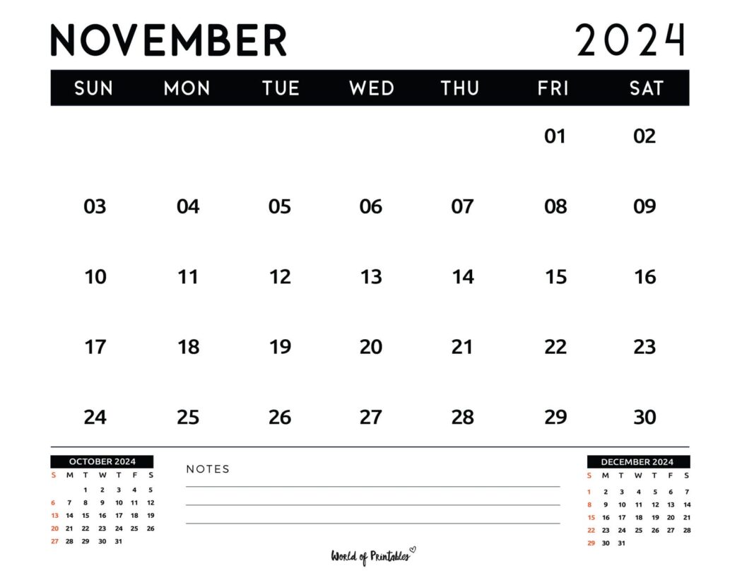 November 2024 Calendars | 100+ Styles - World of Printables