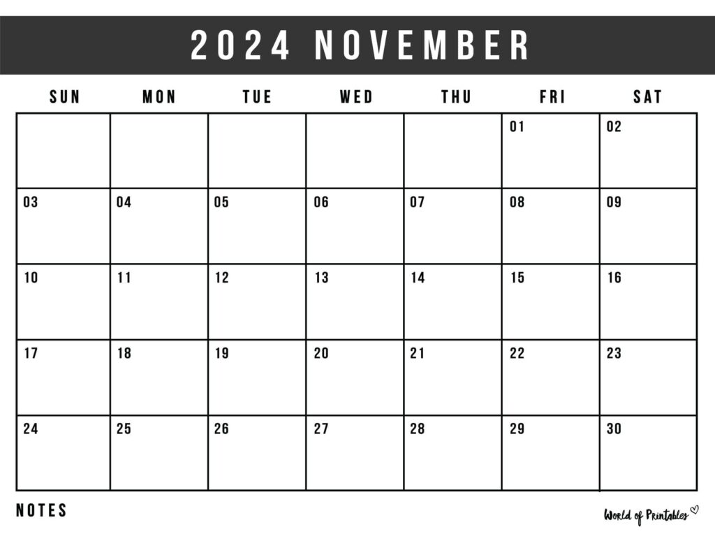 November 2024 Calendars | 100+ Styles - World of Printables