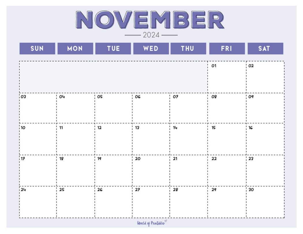 November 2024 Calendars | 100+ Styles - World of Printables