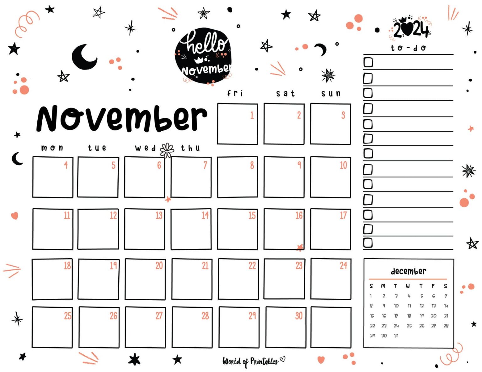 November 2024 Calendars | 100+ Styles - World of Printables