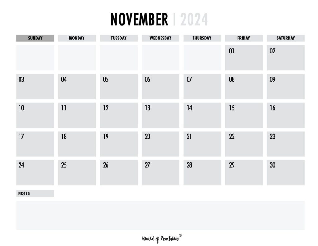 November 2024 Calendars | 100+ Styles - World of Printables