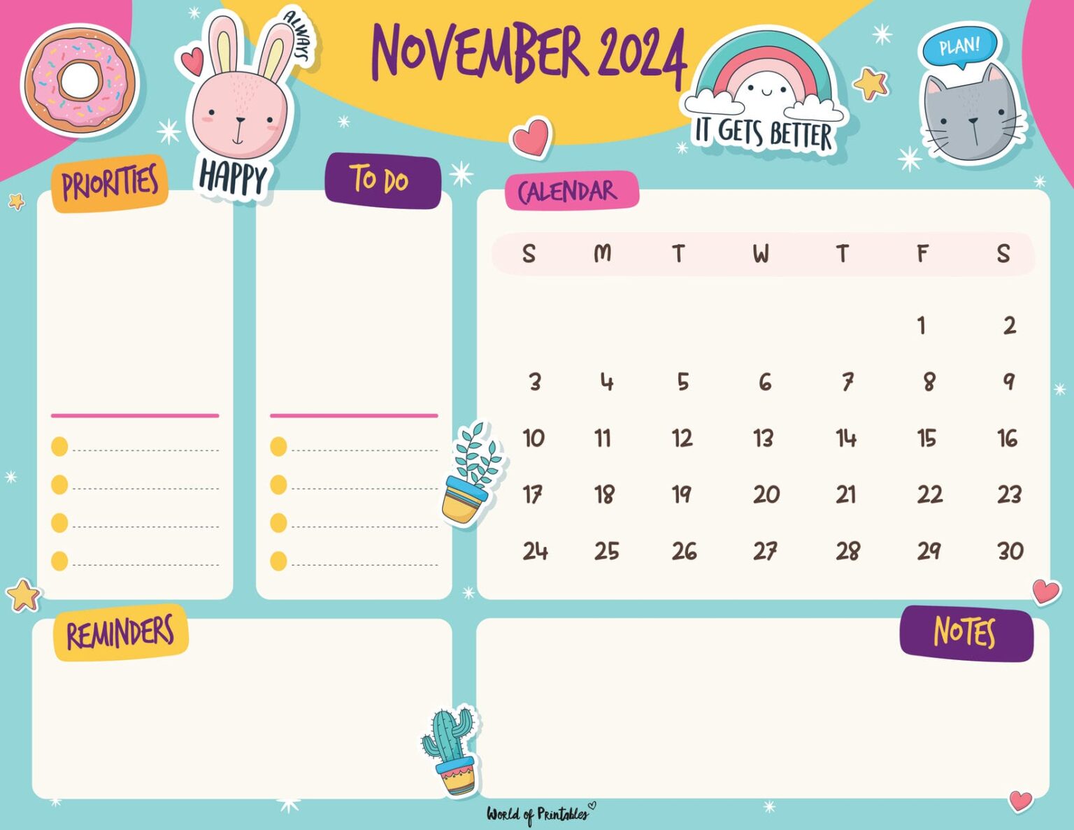 November 2024 Calendars | 100+ Styles - World of Printables
