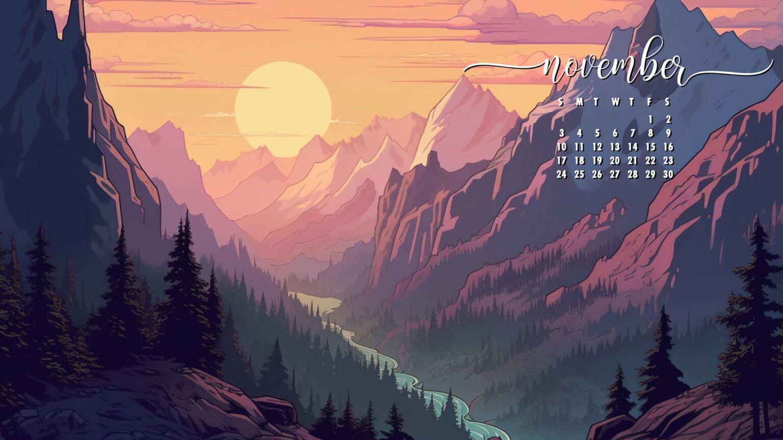 November Calendar Wallpaper | 100 Best Desktop & Phone Backgrounds