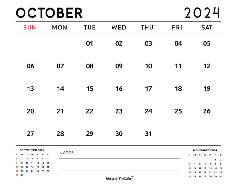 October 2024 Calendars | 100+ Styles - World of Printables