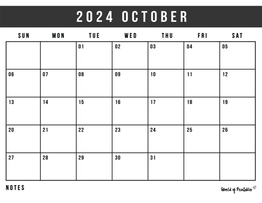 October 2024 Calendars | 100+ Styles - World of Printables