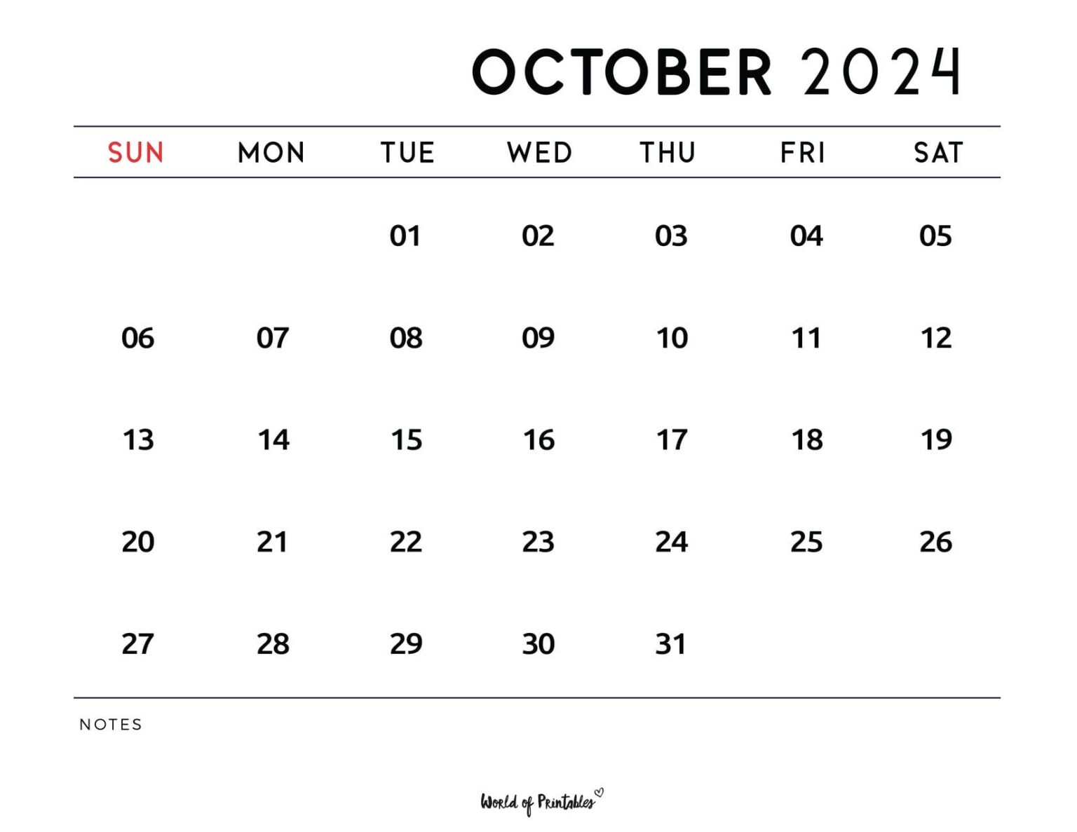 October 2024 Calendars | 100+ Styles - World of Printables