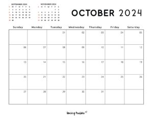 October 2024 Calendars | 100+ Styles - World of Printables