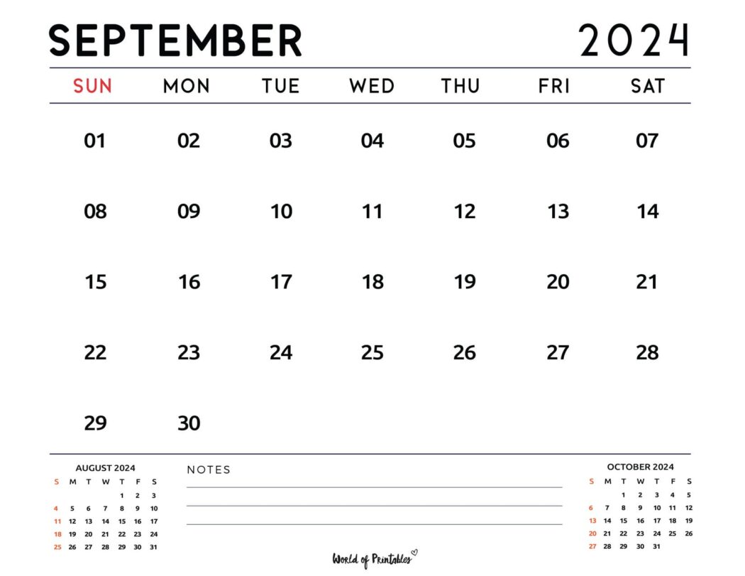 September 2024 Calendars | 100+ Styles - World of Printables