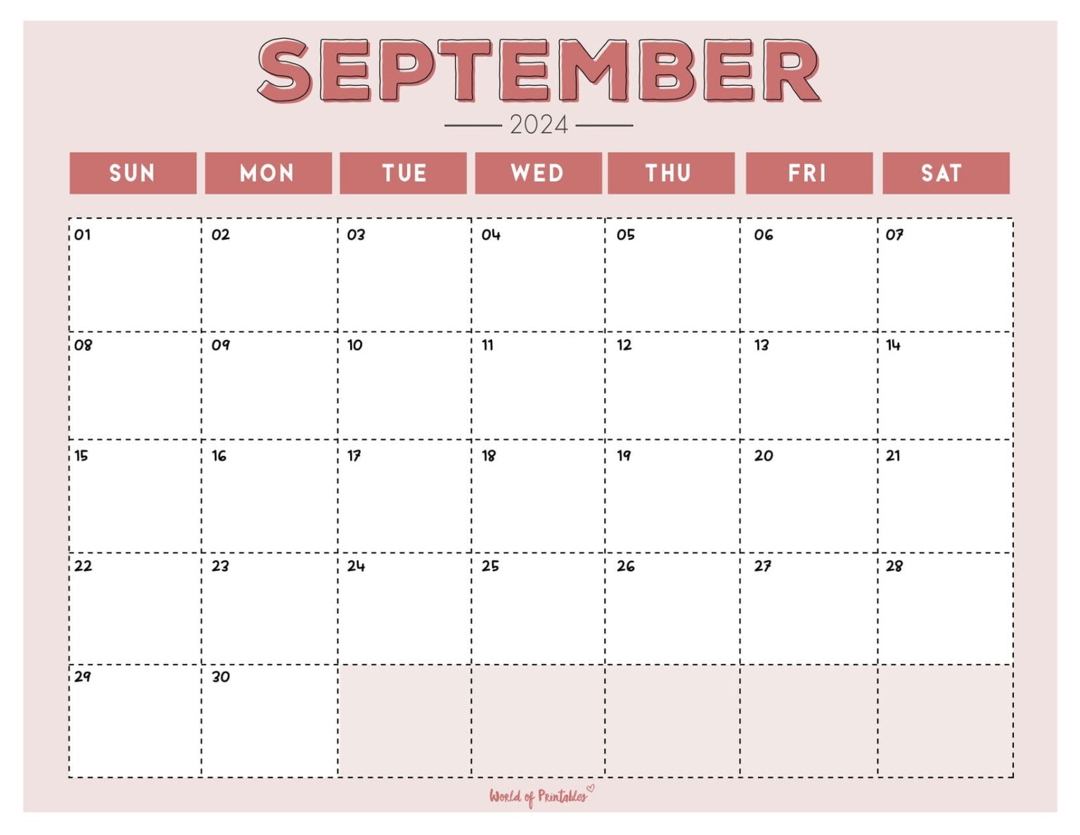 September 2024 Calendars | 100+ Styles - World of Printables
