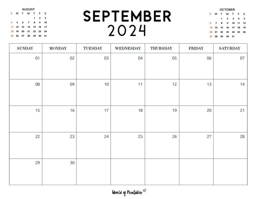 September 2024 Calendars | 100+ Styles - World of Printables