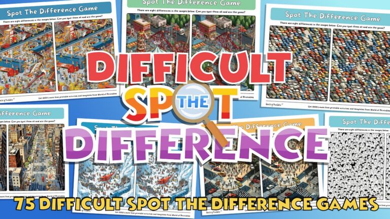 75 Difficult Spot The Difference Games - World of Printables