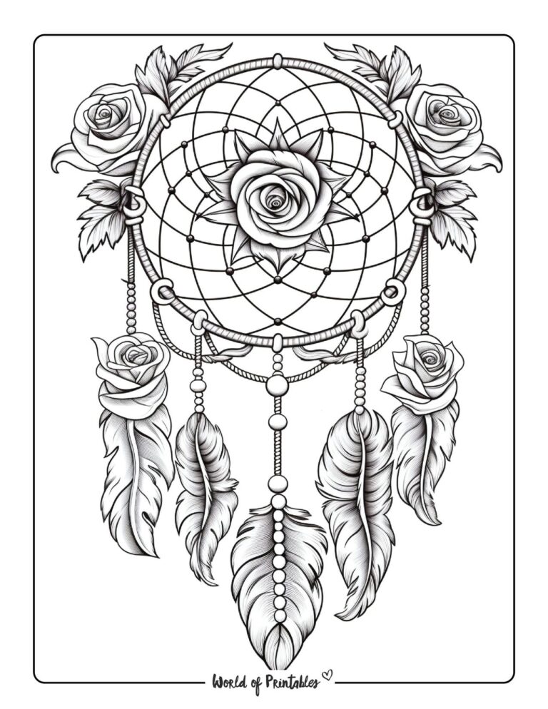 Dreamcatcher Coloring Pages - World of Printables