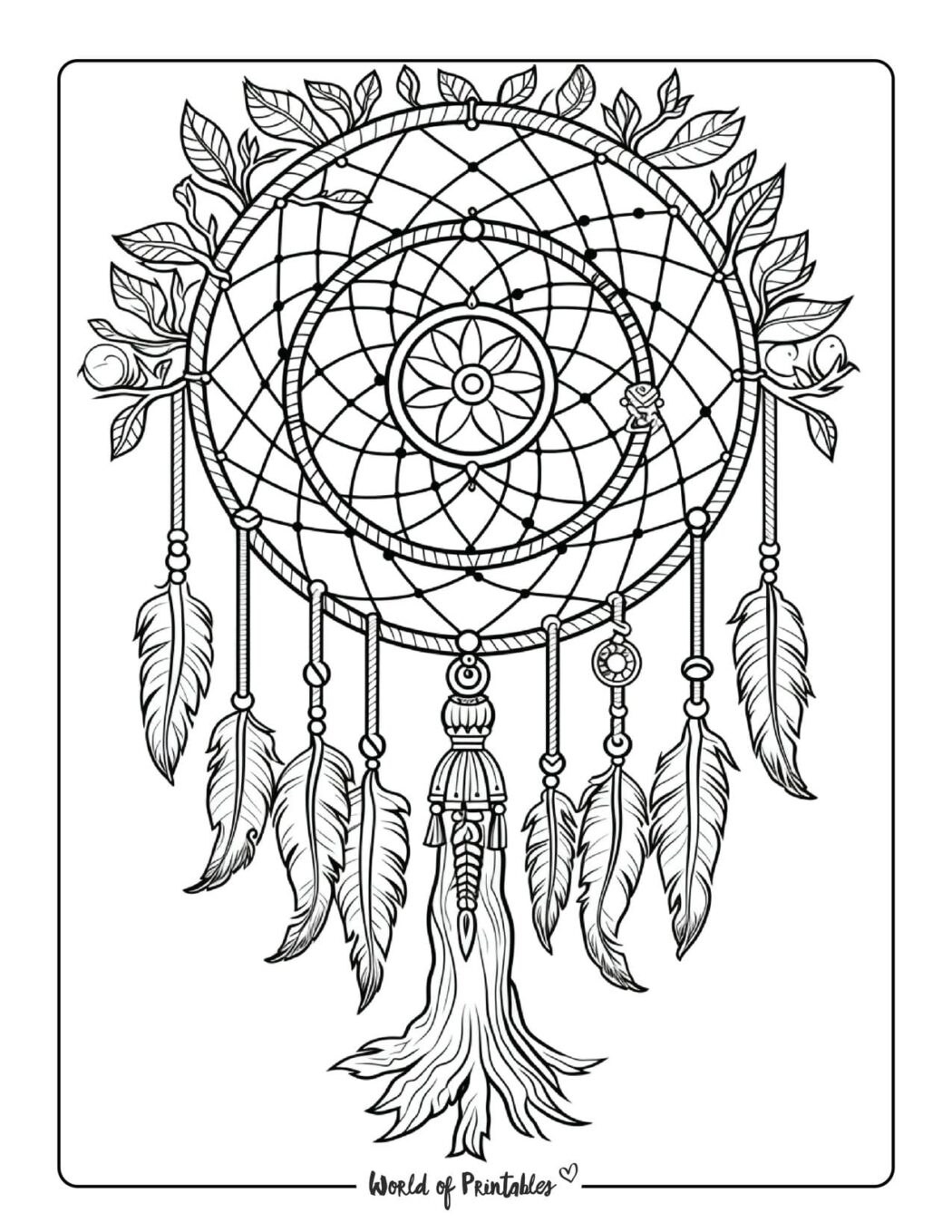 Dreamcatcher Coloring Pages - World of Printables