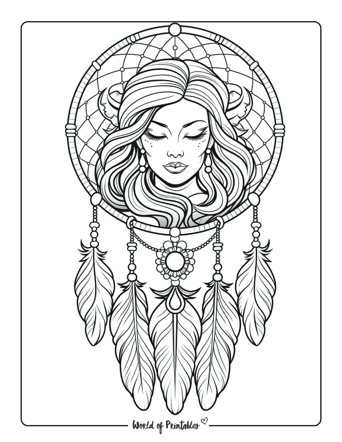 Dreamcatcher Coloring Pages - World of Printables