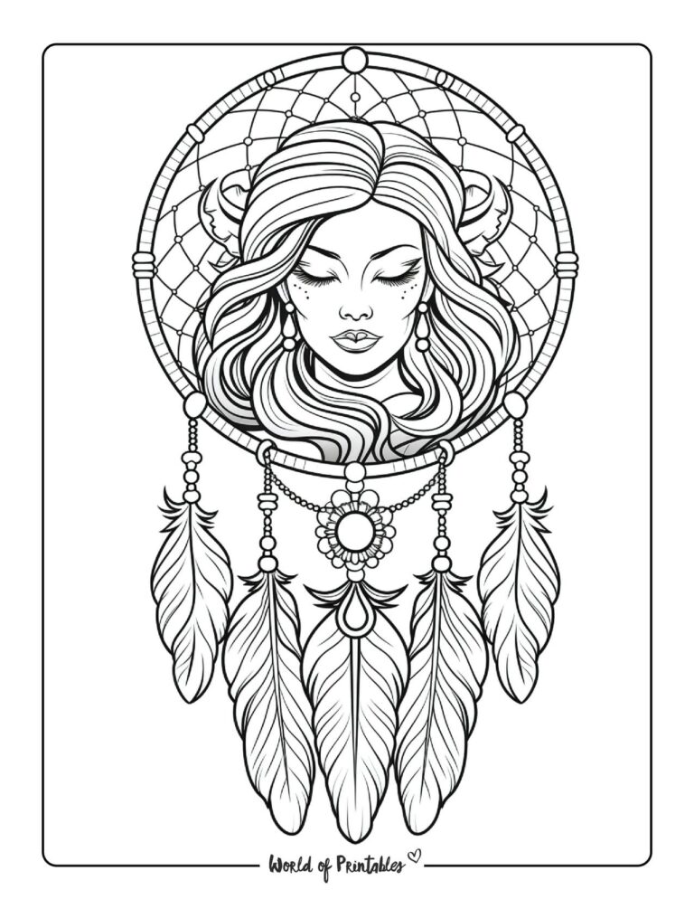 Dreamcatcher Coloring Pages - World of Printables