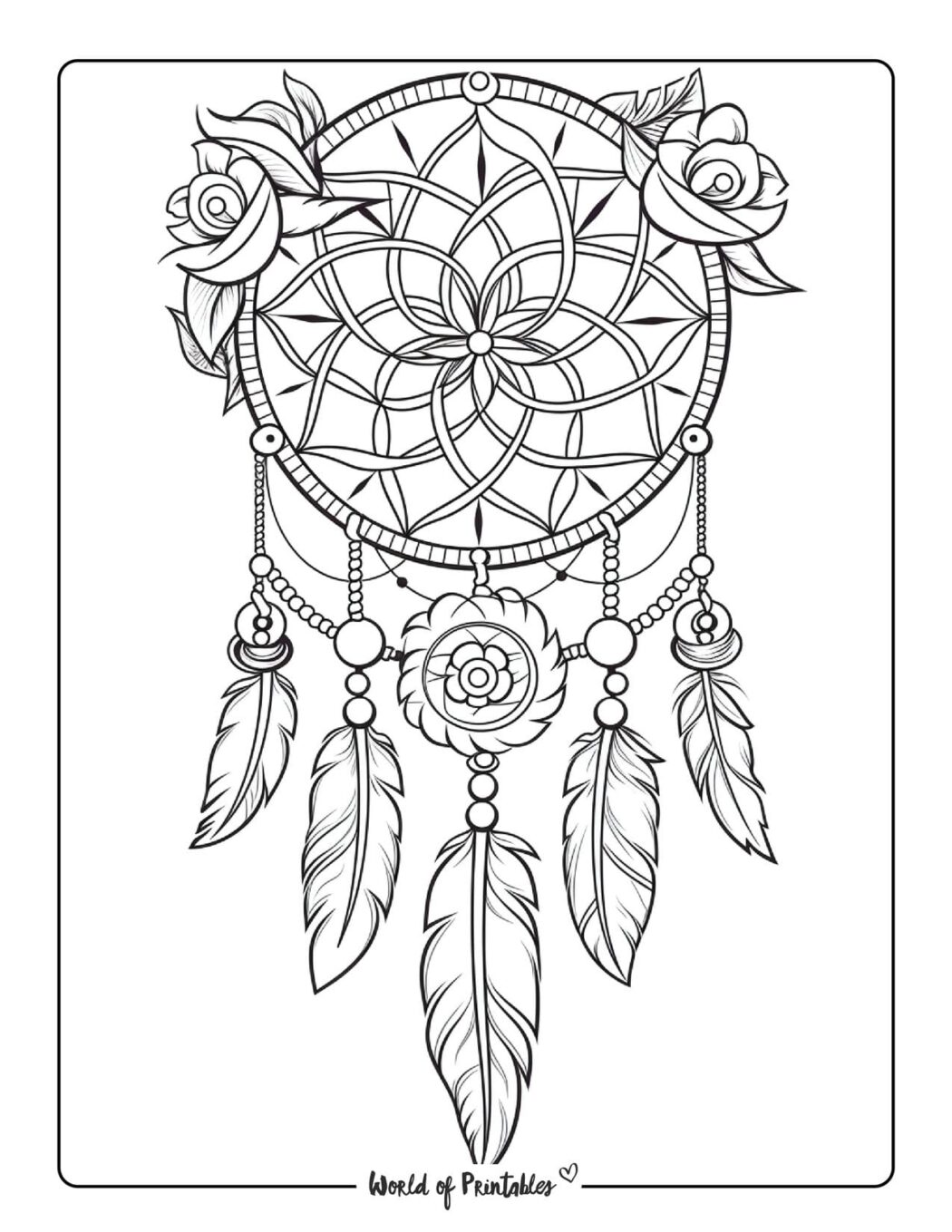 Dreamcatcher Coloring Pages - World of Printables