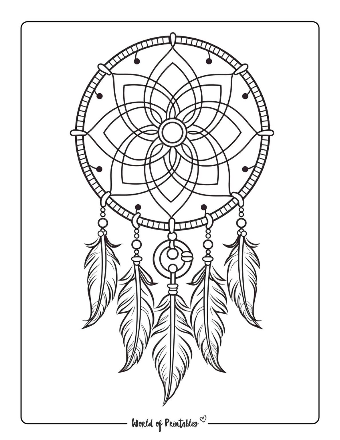 Dreamcatcher Coloring Pages - World of Printables
