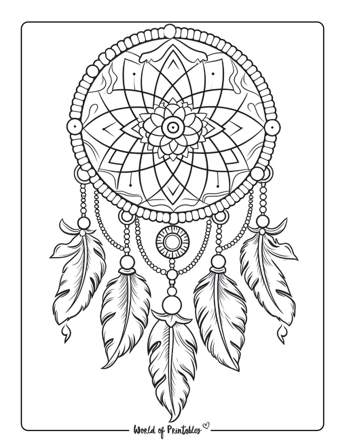 Dreamcatcher Coloring Pages - World of Printables