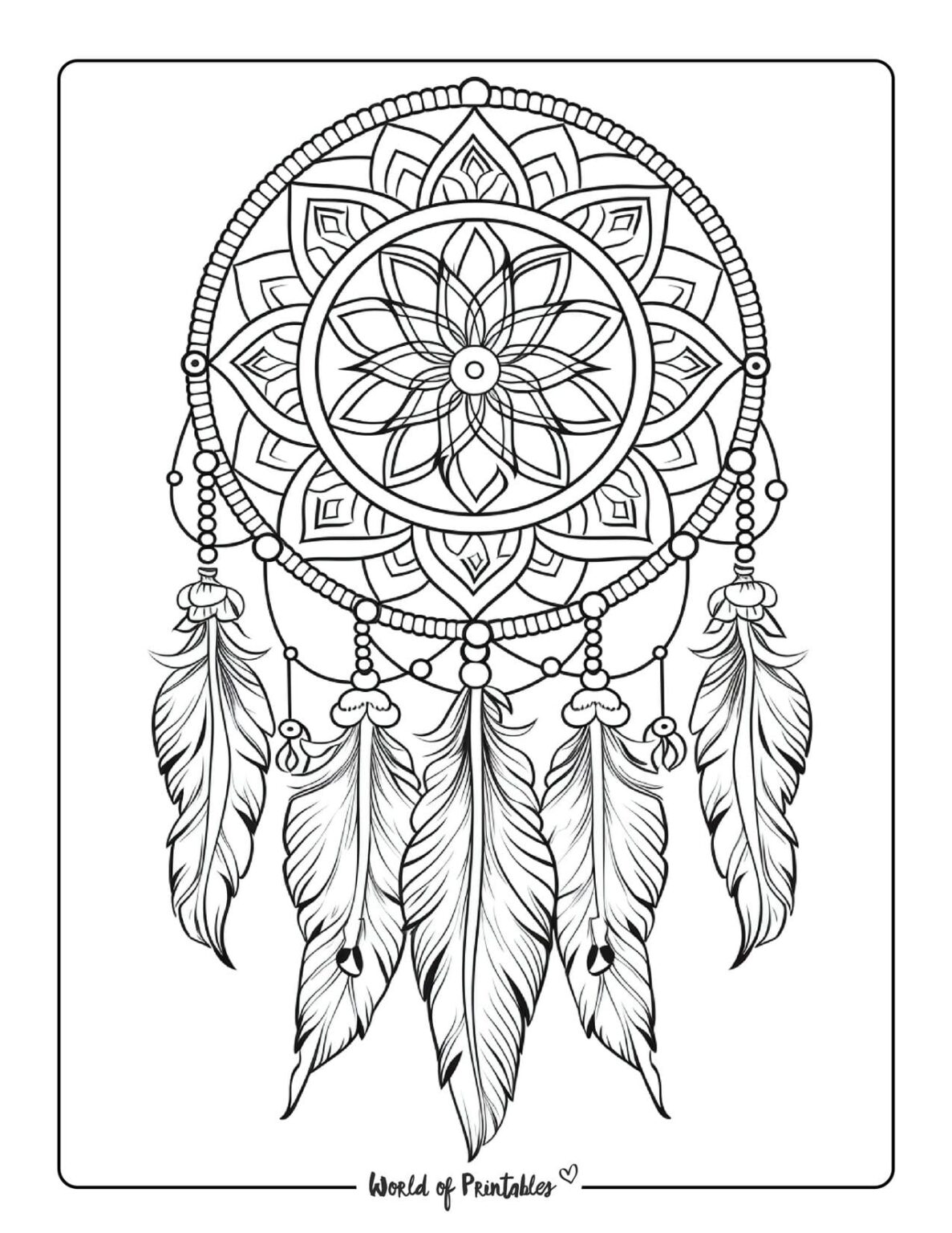 Dreamcatcher Coloring Pages - World of Printables