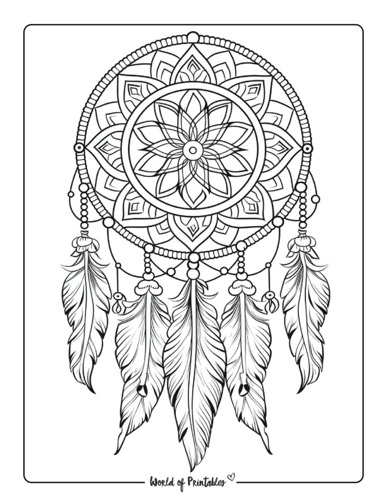 Dreamcatcher Coloring Pages - World of Printables