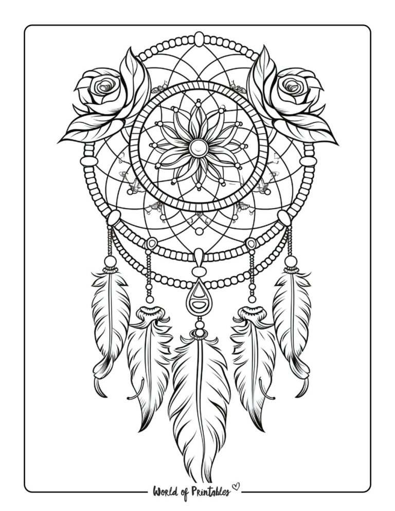 Dreamcatcher Coloring Pages - World of Printables