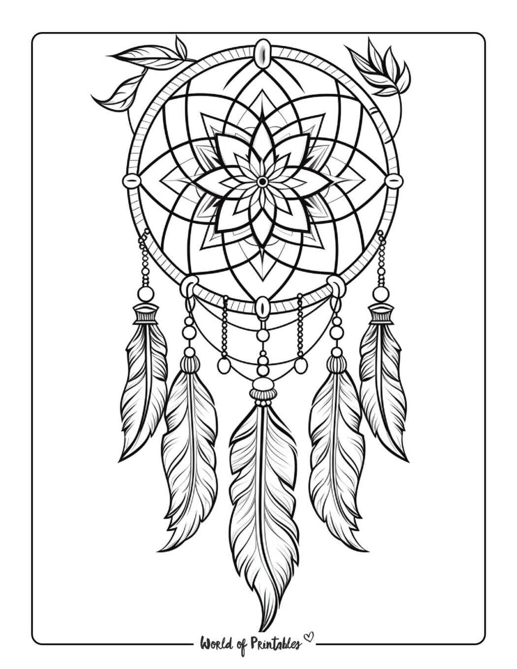Dreamcatcher Coloring Pages - World of Printables
