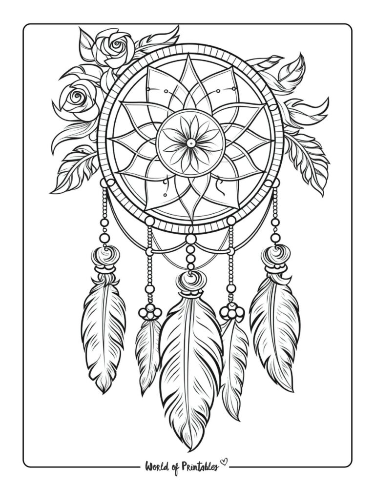 Dreamcatcher Coloring Pages - World of Printables