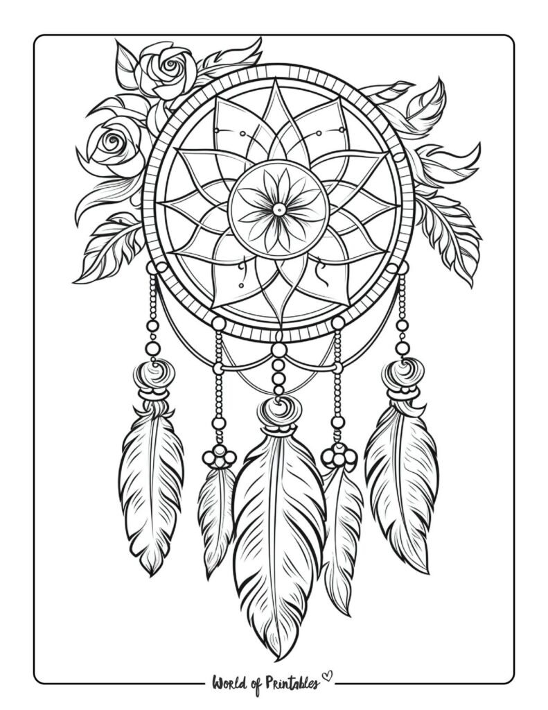 Dreamcatcher Coloring Pages - World of Printables