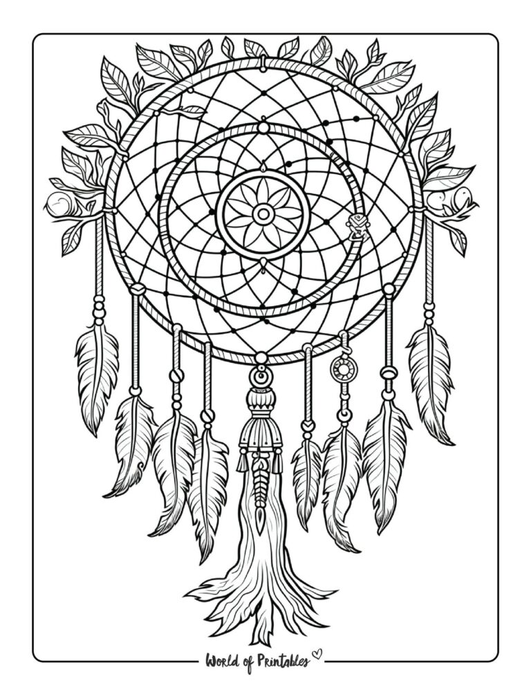 Dreamcatcher Coloring Pages - World of Printables