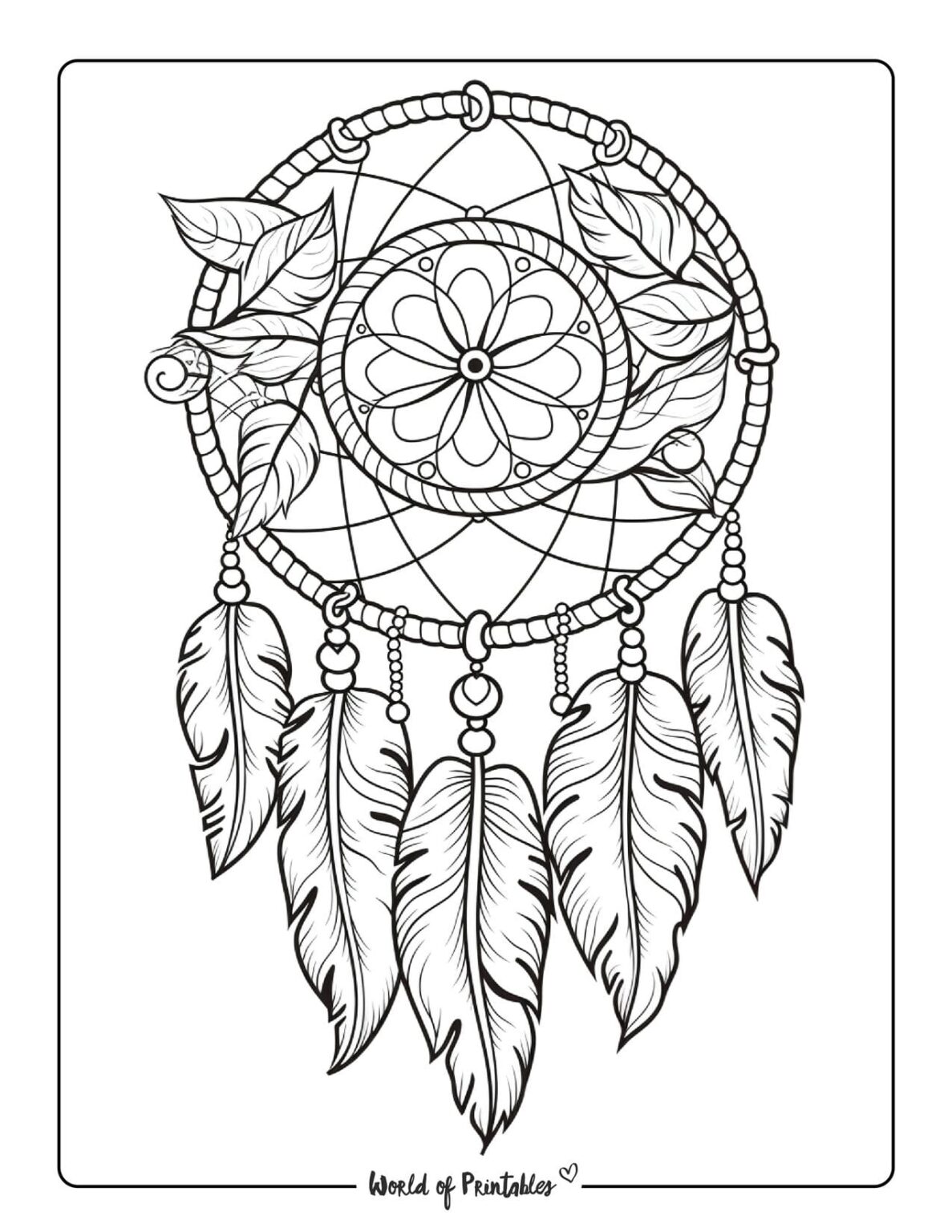 Dreamcatcher Coloring Pages - World of Printables