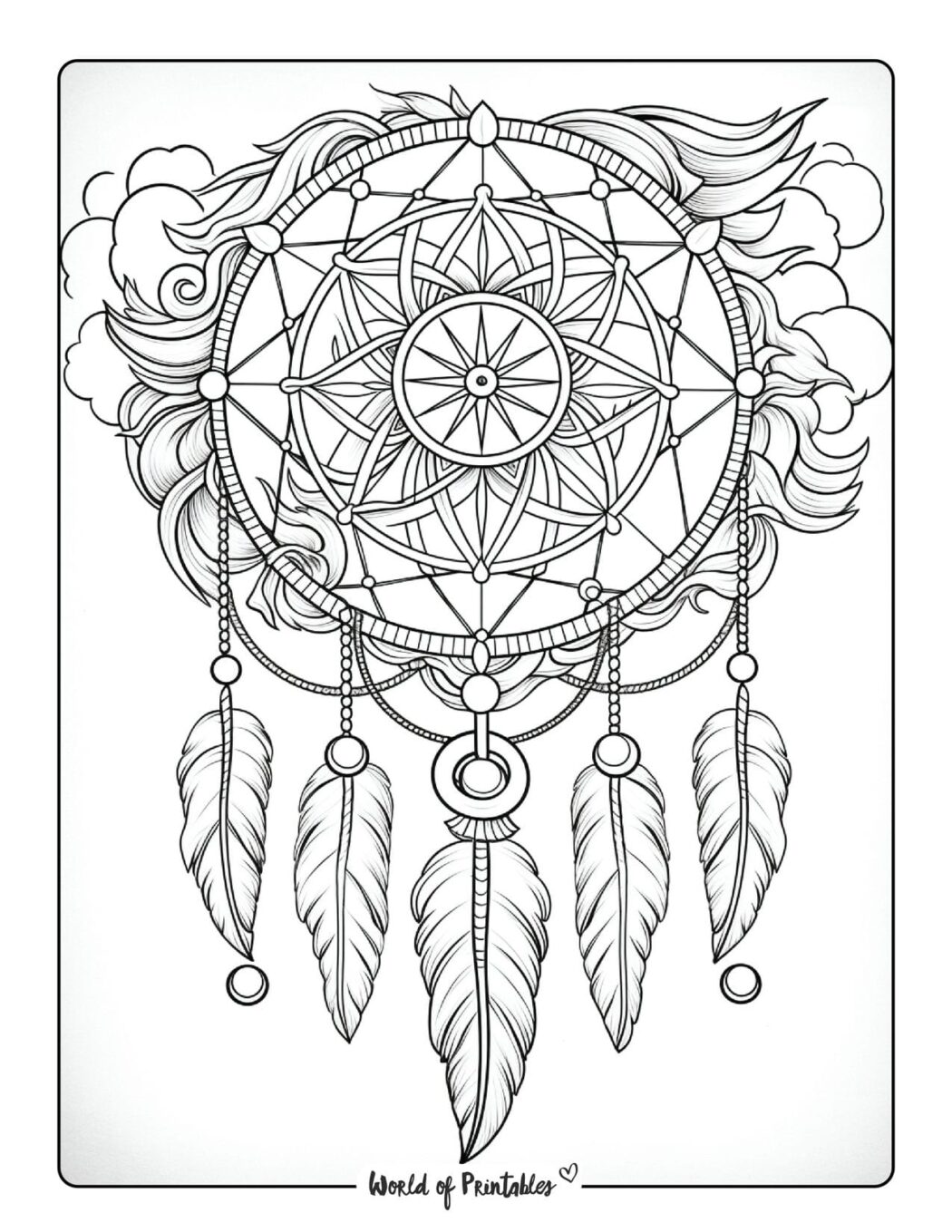 Dreamcatcher Coloring Pages - World of Printables