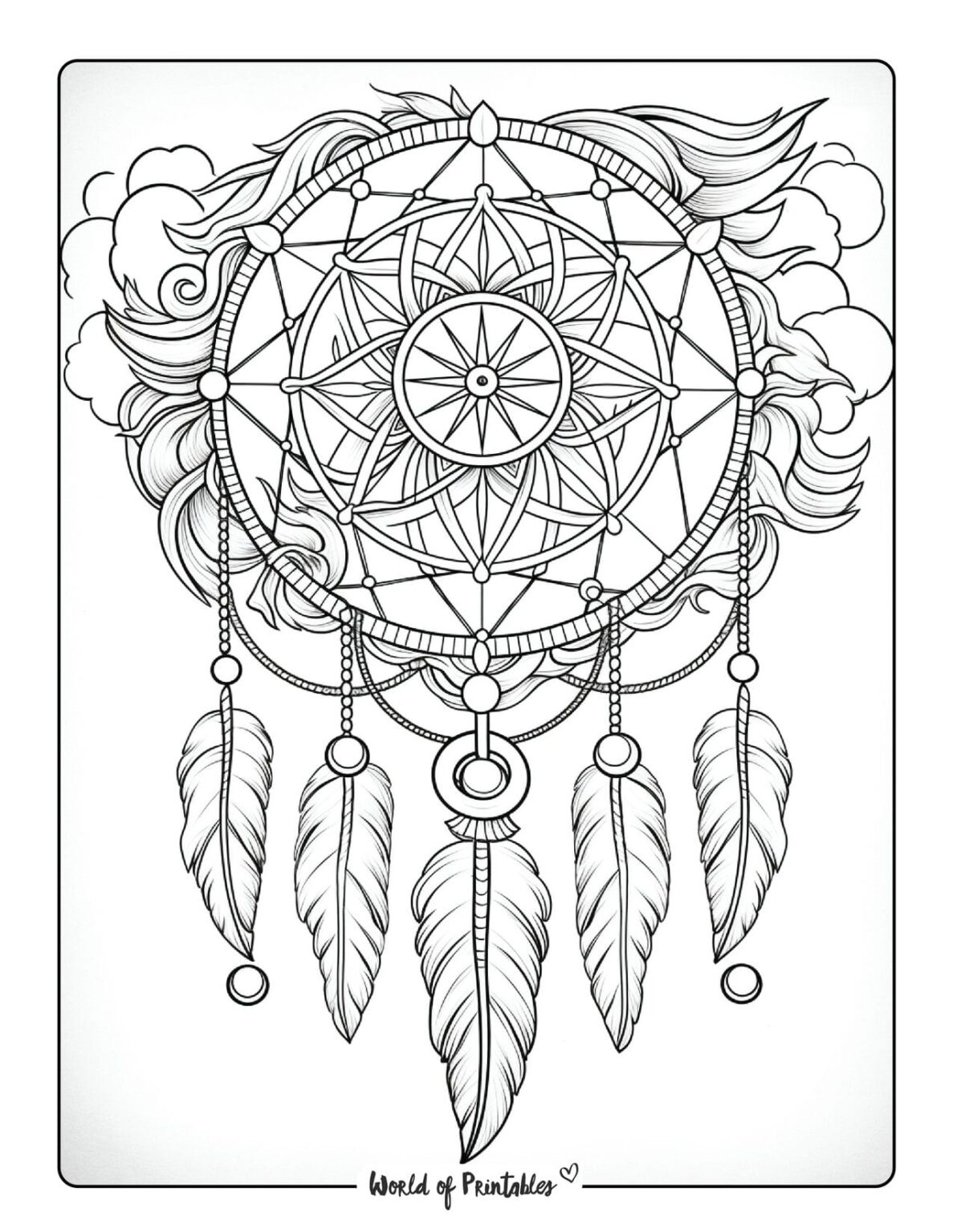 Dreamcatcher Coloring Pages - World of Printables