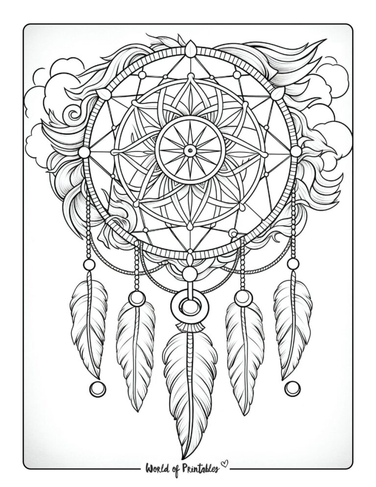 Dreamcatcher Coloring Pages - World of Printables