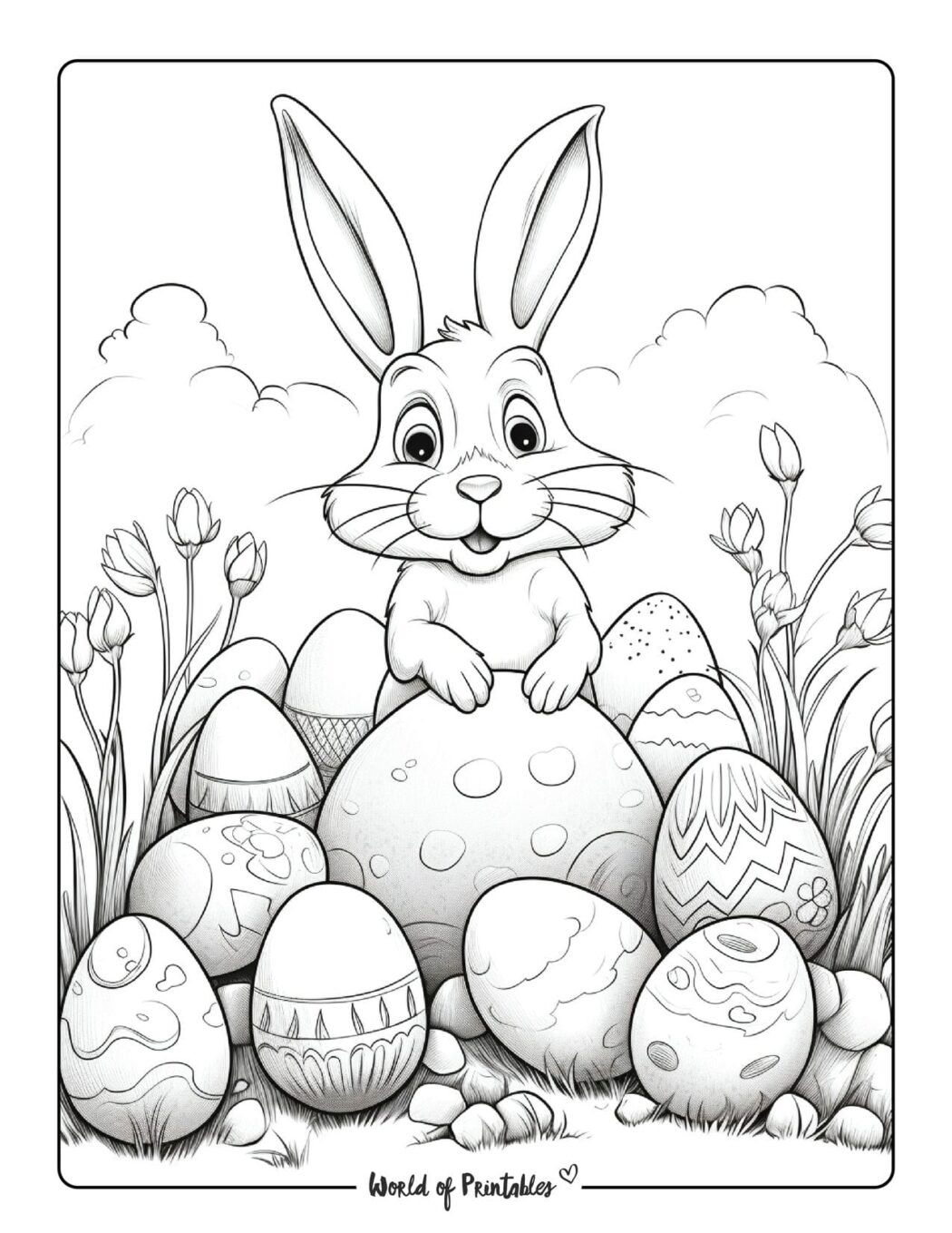 Easter Bunny Coloring Pages - World of Printables
