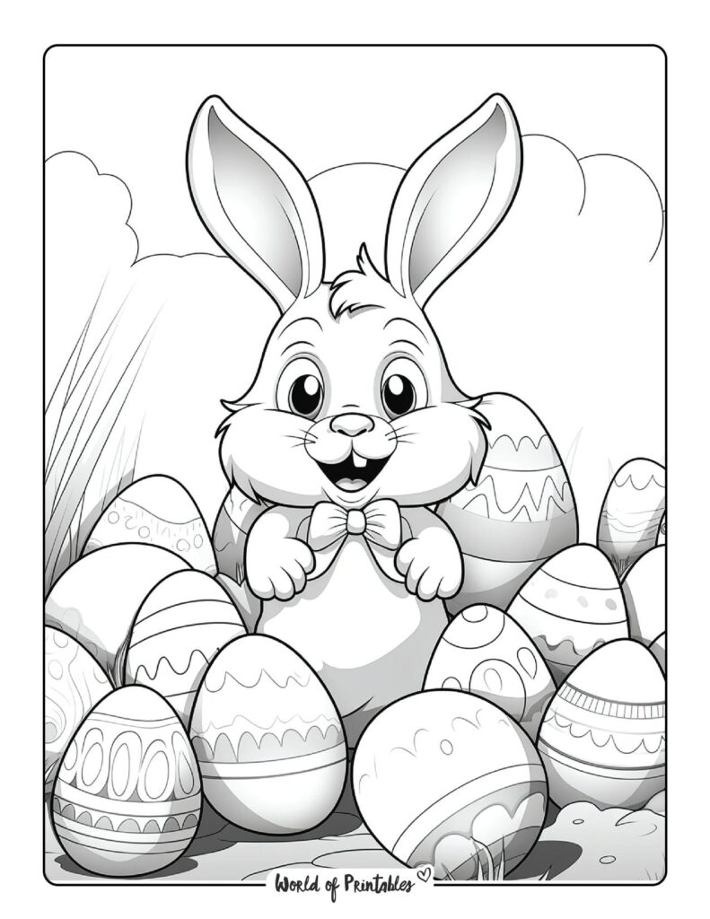Easter Bunny Coloring Pages - World of Printables