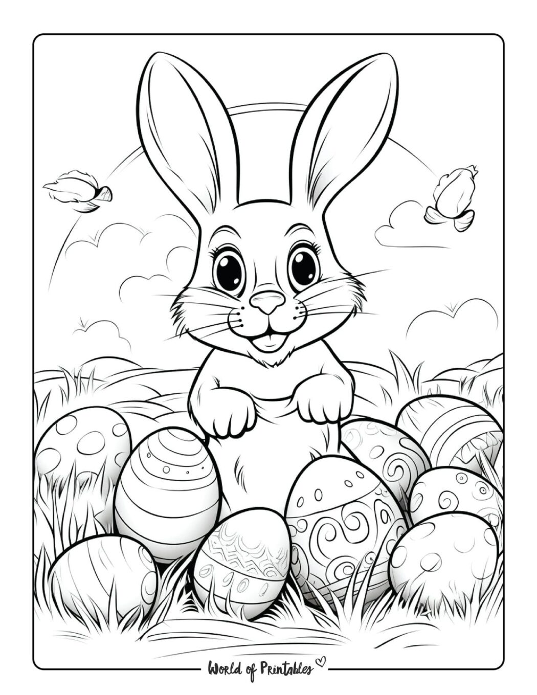 Easter Bunny Coloring Pages - World of Printables