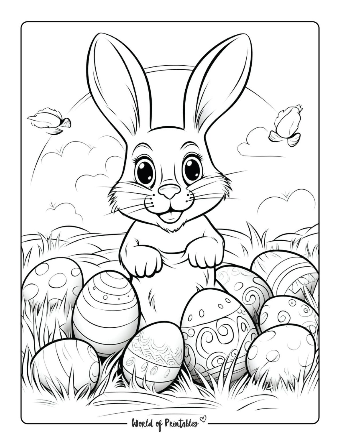 Easter Bunny Coloring Pages - World of Printables