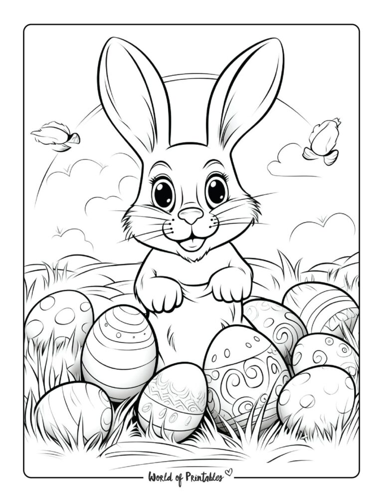 Easter Bunny Coloring Pages - World of Printables