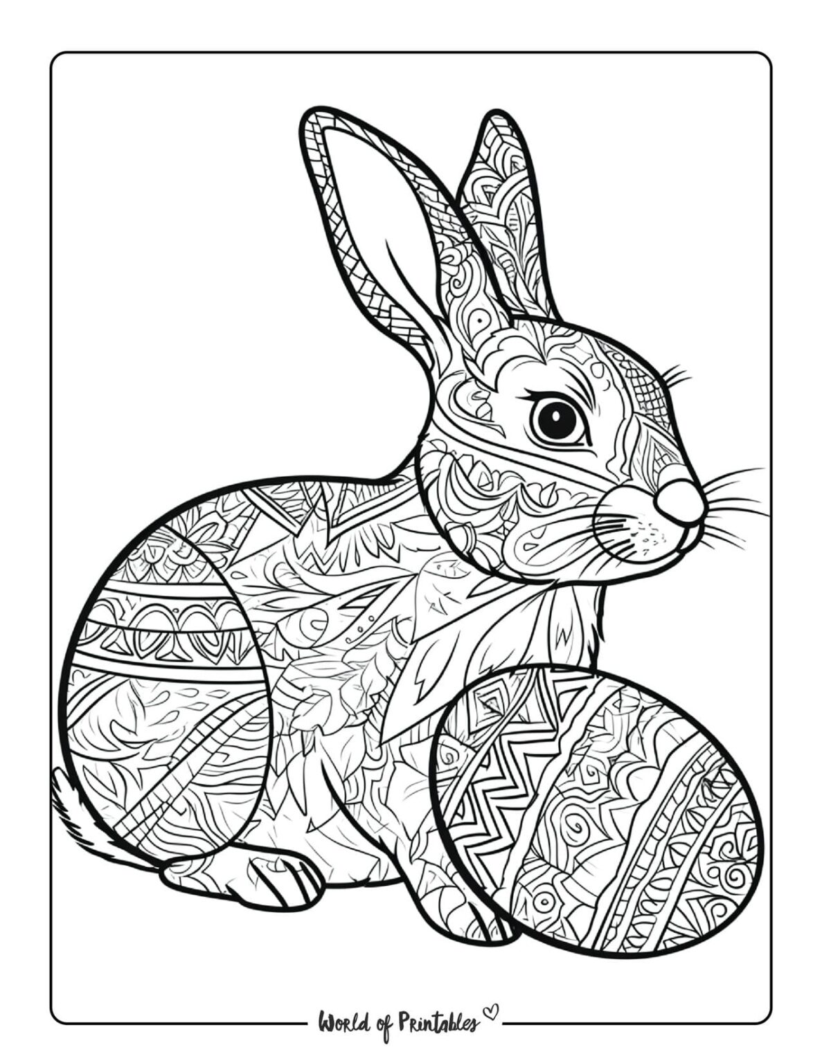 Easter Bunny Coloring Pages - World of Printables