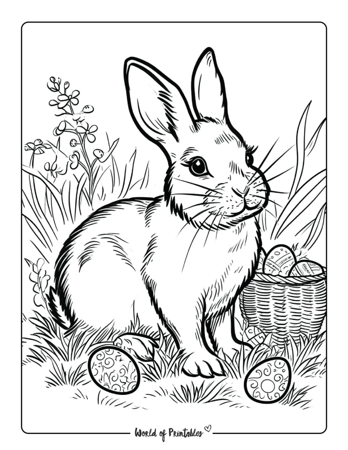Easter Bunny Coloring Pages - World of Printables